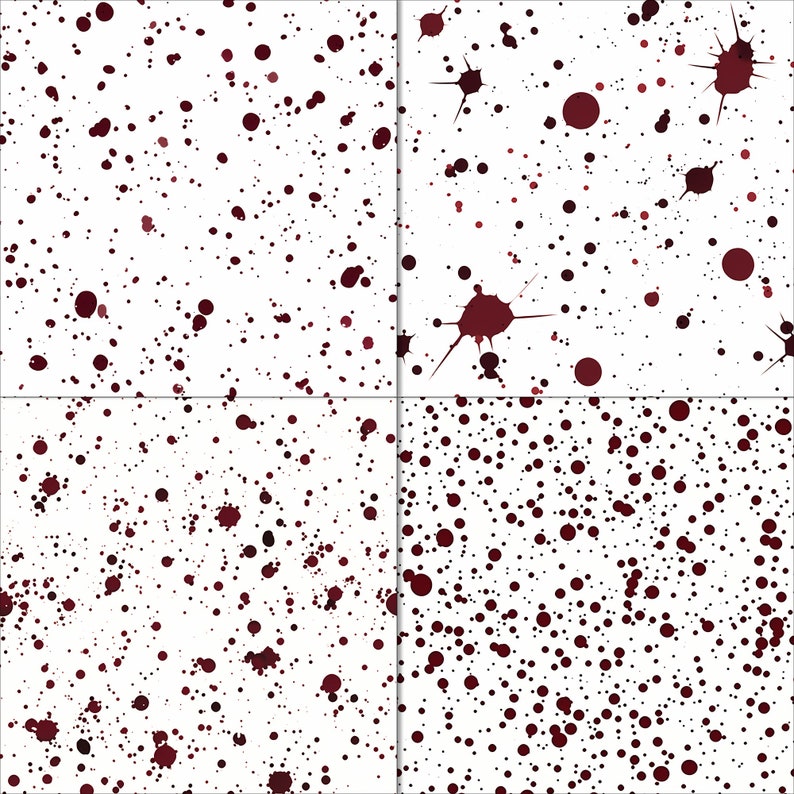 20 Seamless Blood Splatter Patterns Horror Digital Papers for Design ...