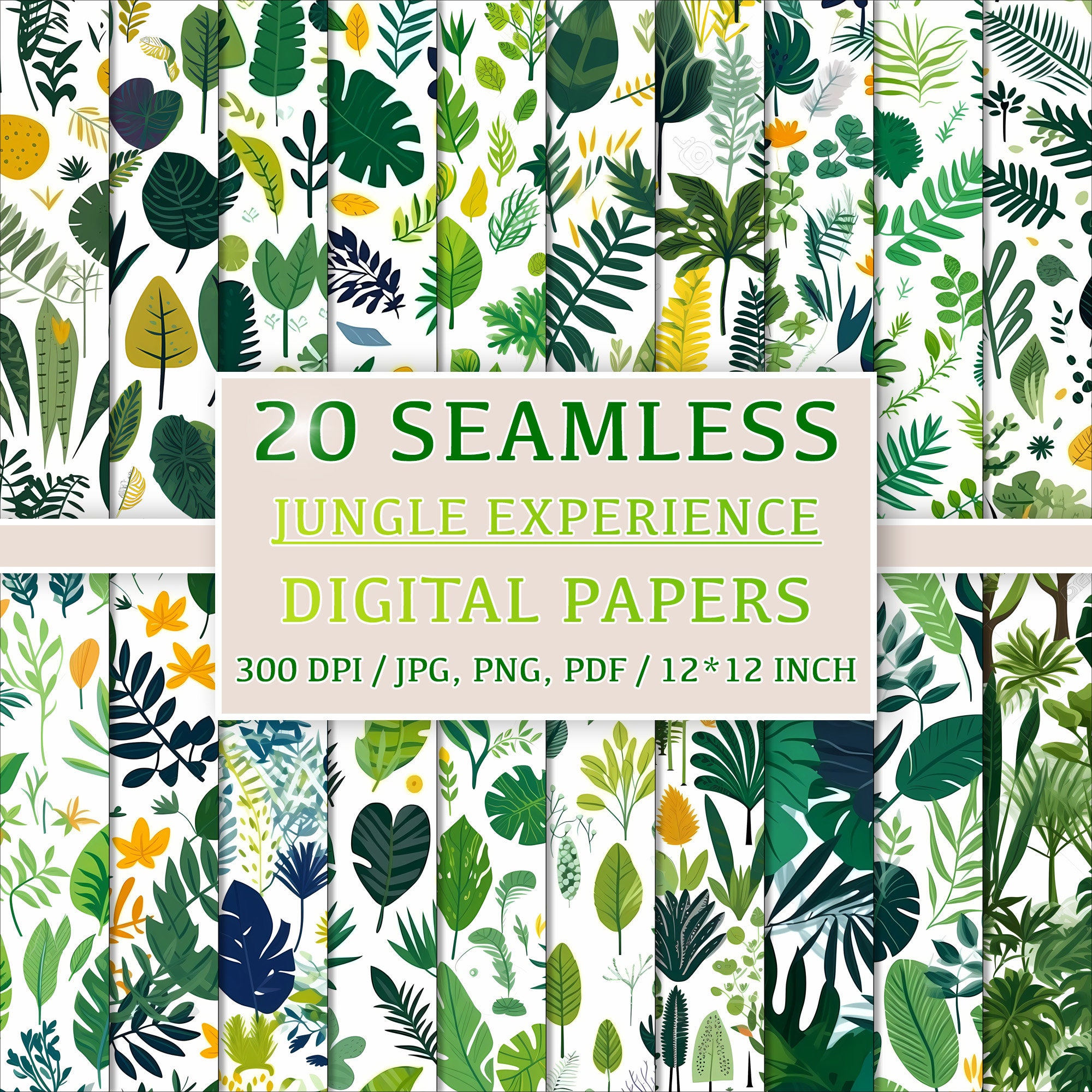 Jungle Digital Papers Set of Seamless Abstract Patterns - Etsy