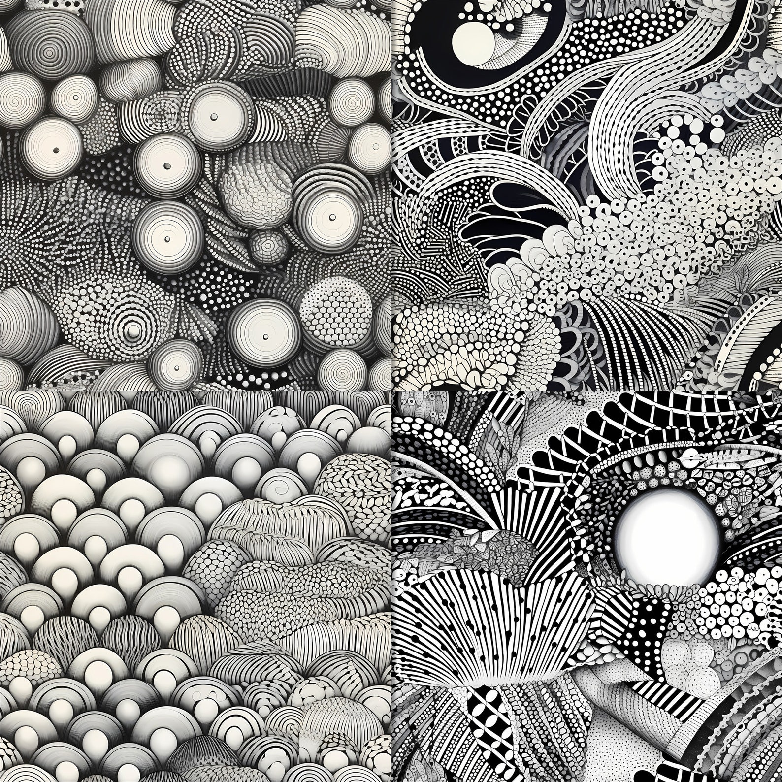 20 Seamless Zentangle Zen Patterns Intricate and Relaxing Digital ...