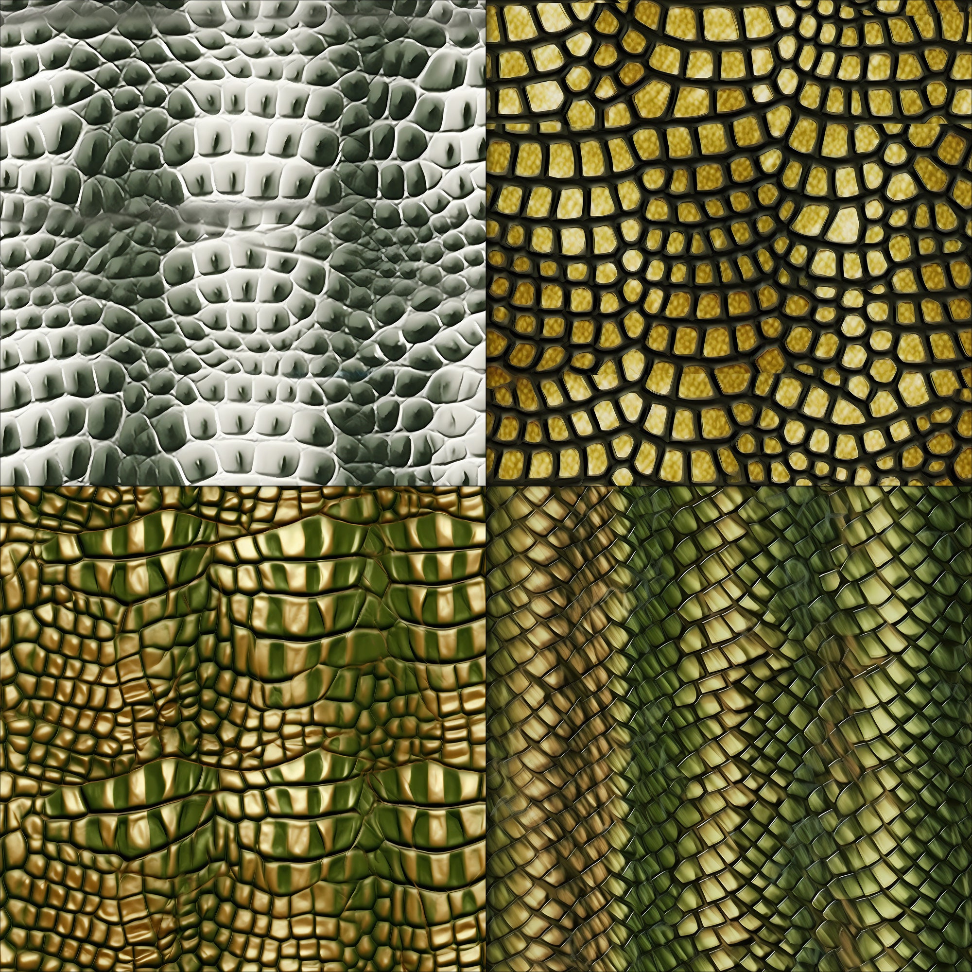 20 Seamless Crocodile & Alligator Skin Patterns, Digital Papers ...