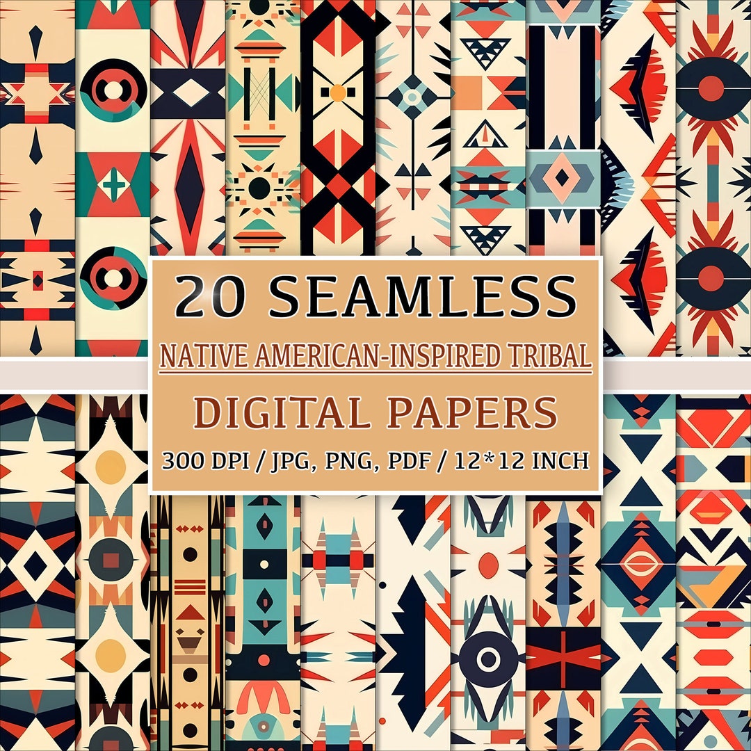 Native American-inspired Tribal Patterns: 20 Seamless Digital Papers ...