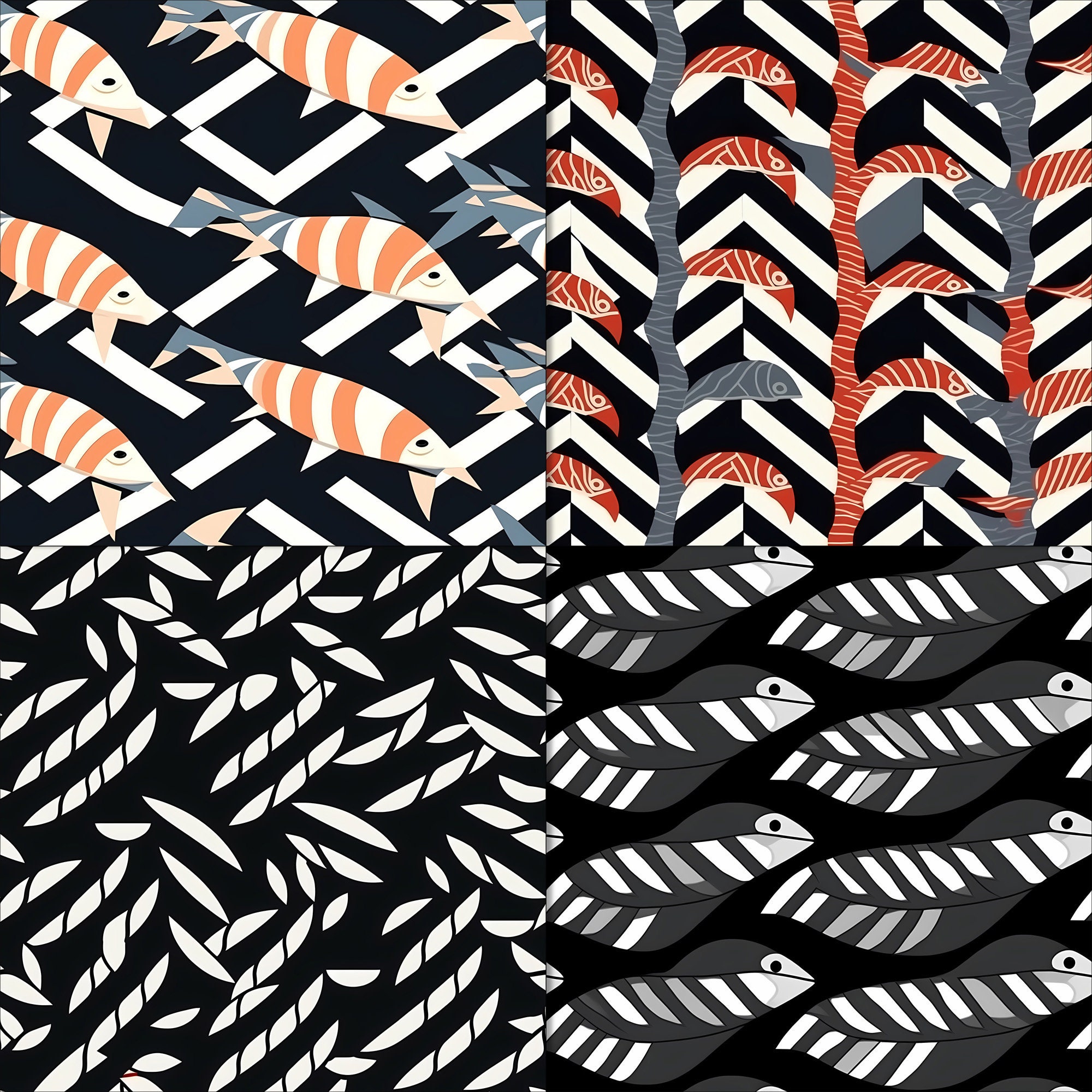 Set of 20 Herringbone Zigzag Patterns, 20 Seamless Digital Papers for ...