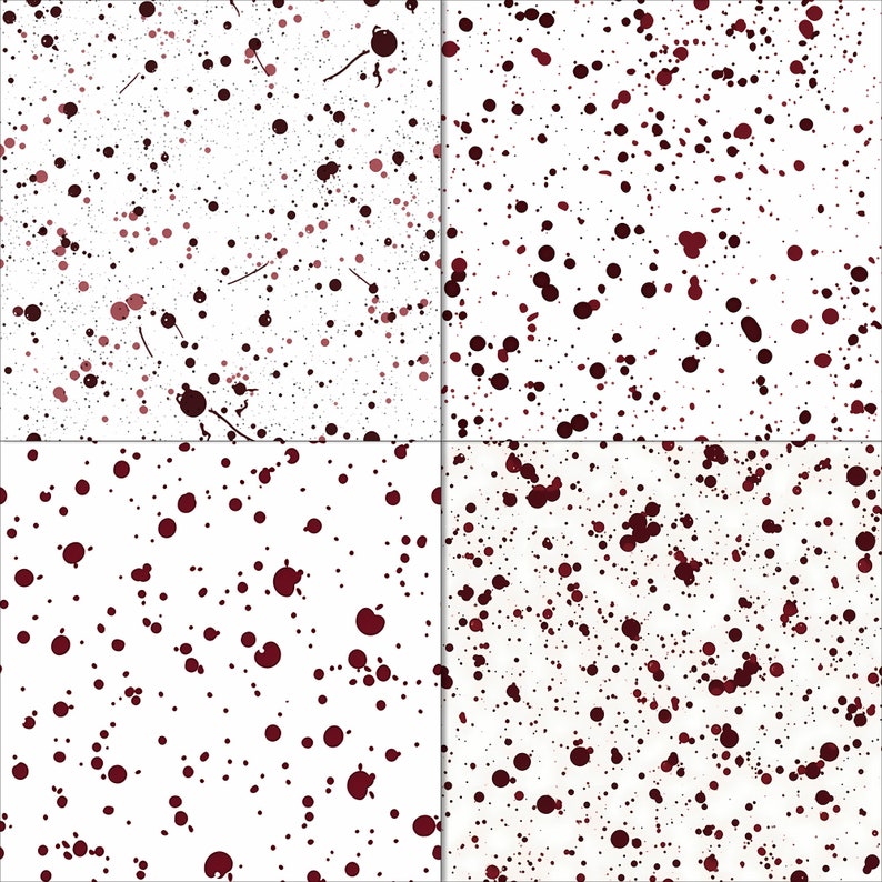 20 Seamless Blood Splatter Patterns - Horror Digital Papers for Design ...
