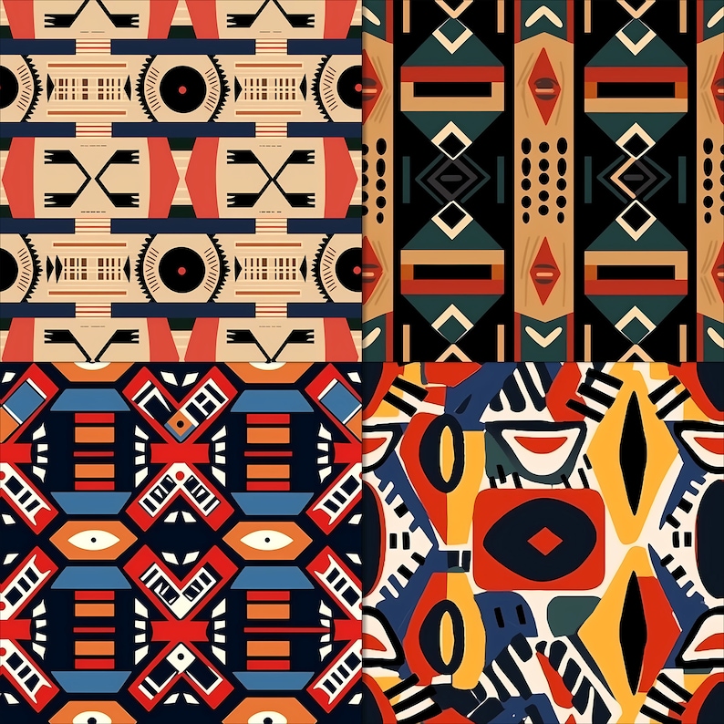 20 Seamless African-inspired Tribal Patterns for Digital - Etsy