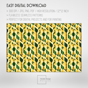 20 Seamless Jamaica-inspired Patterns Digital Papers With Reggae Music ...