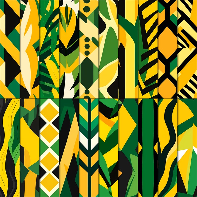 20 Seamless Jamaica-inspired Patterns - Digital Papers With Reggae ...