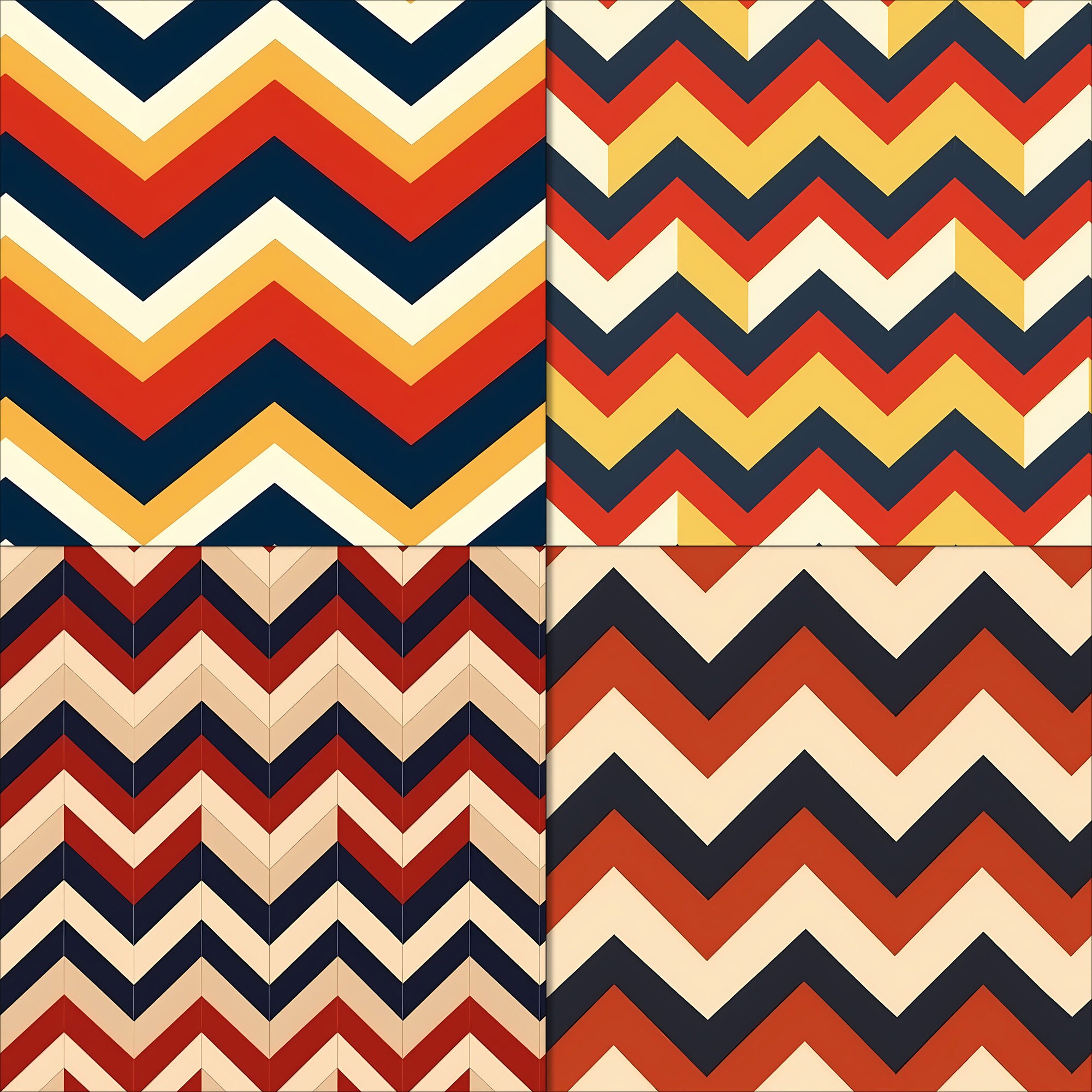 Set of 20 Seamless Chevron Stripes Pattern, Digital Papers, Clip Art ...