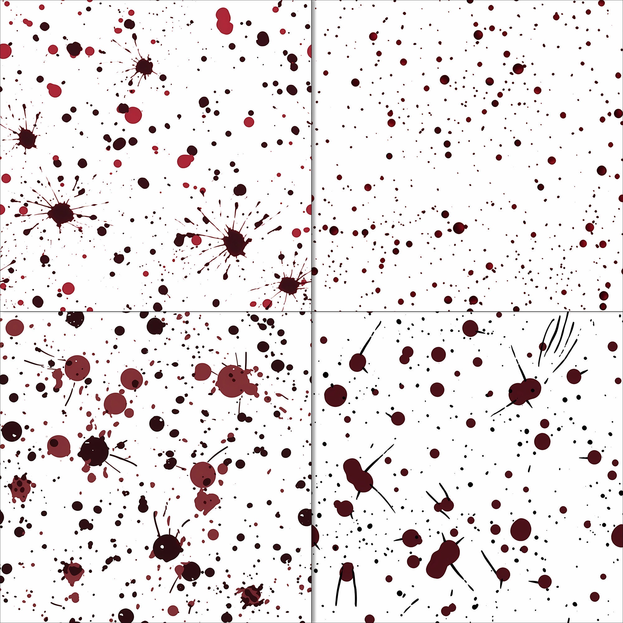 20 Seamless Blood Splatter Patterns Horror Digital Papers for Design ...