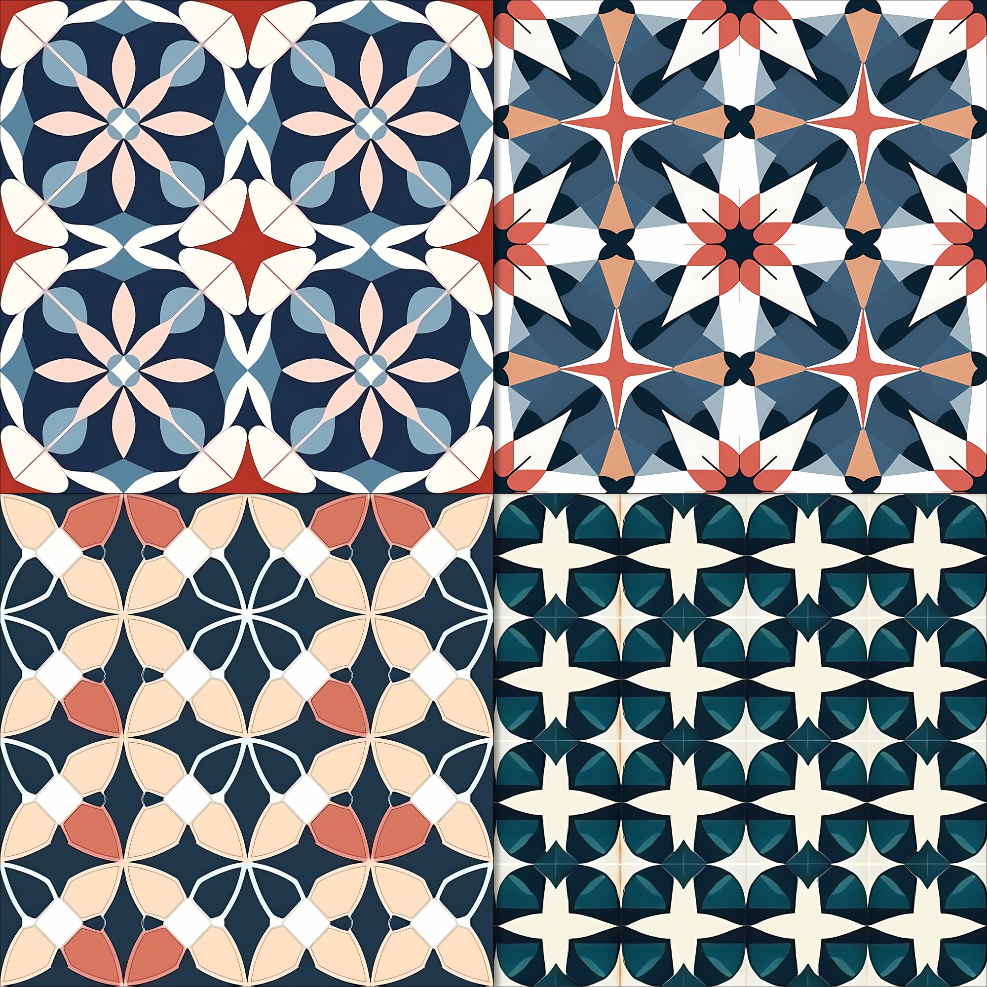 20 Seamless Moroccan Tiles Patterns for Clipart, Backgrounds, Digital ...
