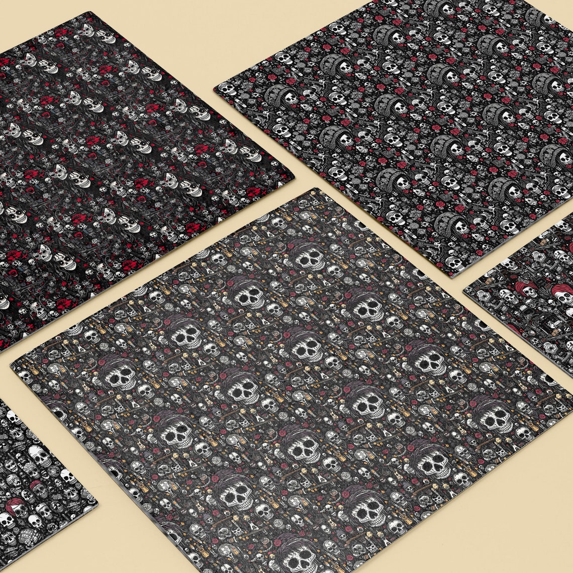 Emo Elegance: 20 Seamless Doodles Patterns, Digital Papers, Clipart ...