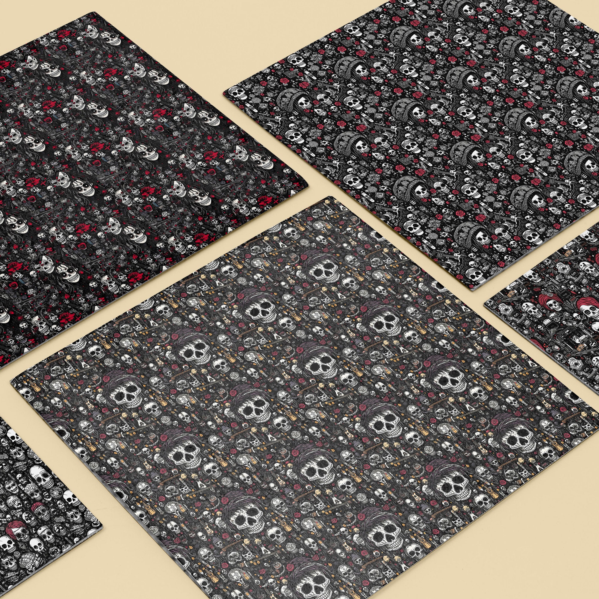 Emo Elegance: 20 Seamless Doodles Patterns, Digital Papers, Clipart ...