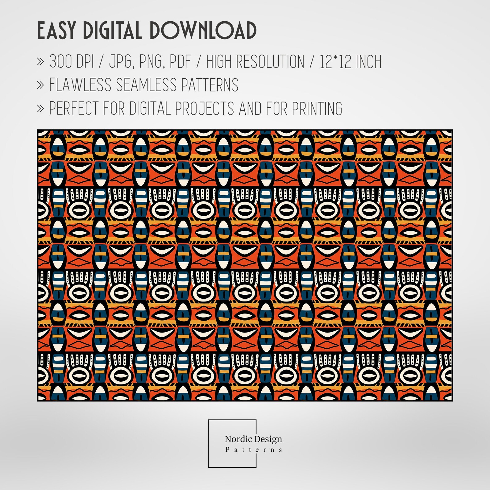 20 Seamless African-inspired Tribal Patterns for Digital Papers ...