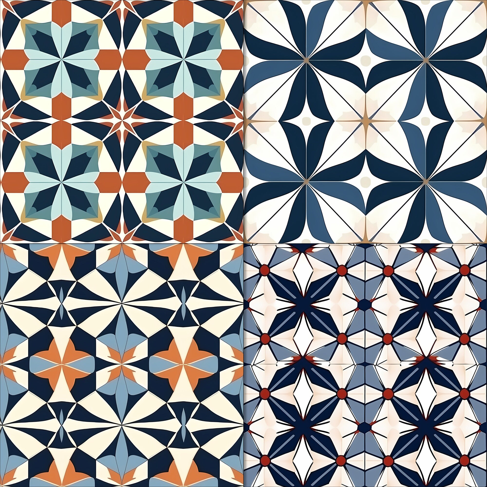 20 Seamless Moroccan Tiles Patterns for Clipart, Backgrounds, Digital ...