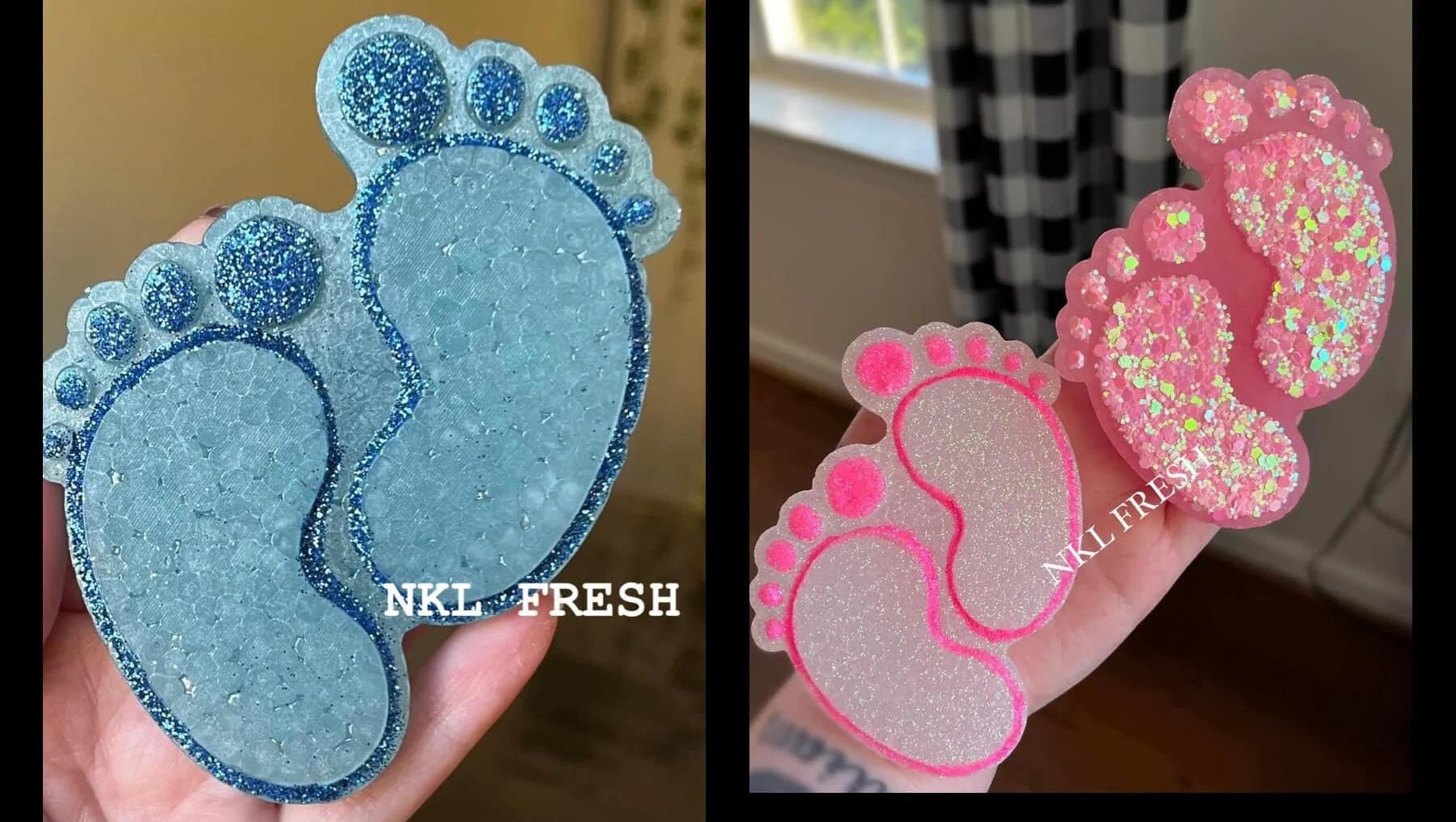 Baby Feet - Baby Footprints - Freshie Mold - Silicone Mold - Aroma Bead ...