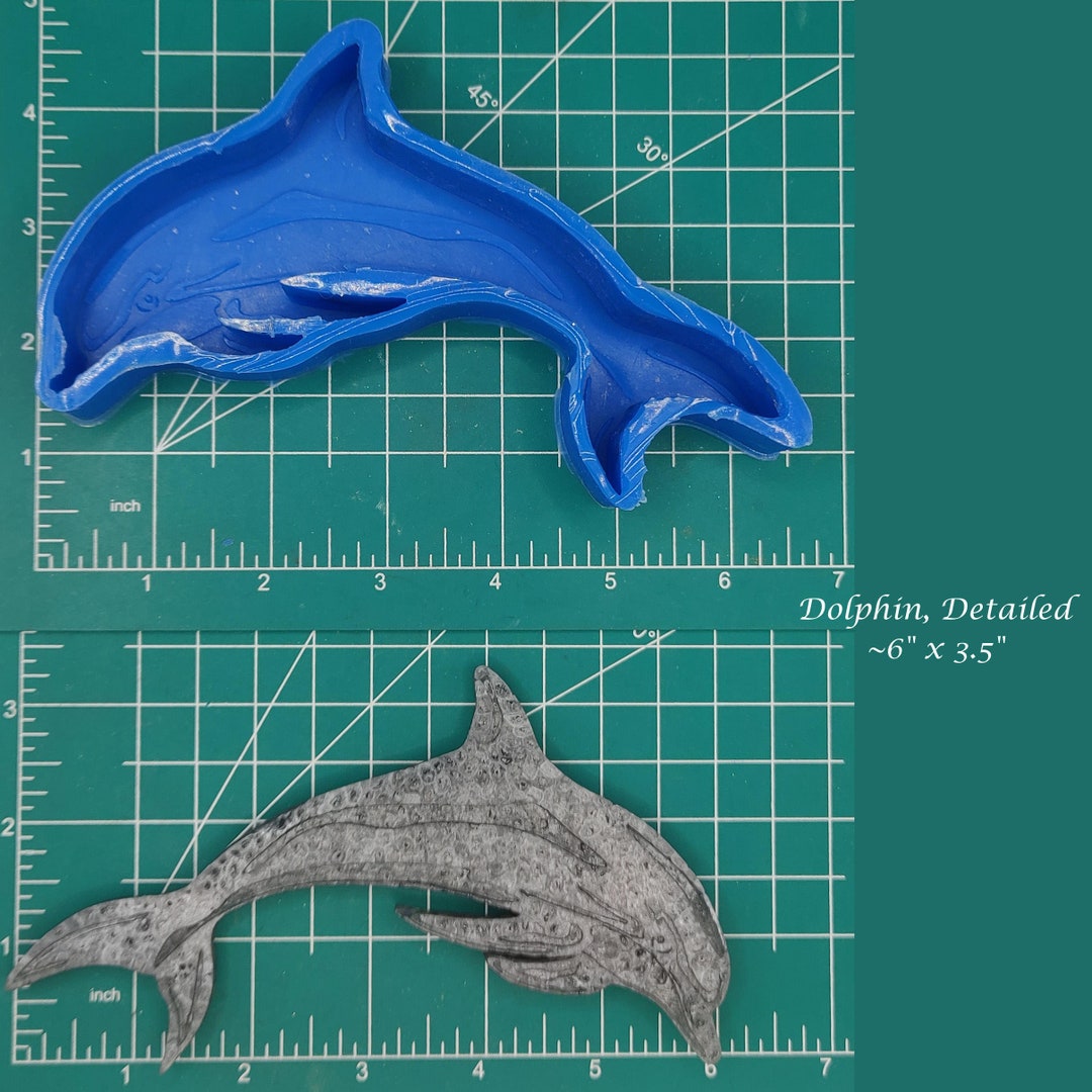 Dolphin, Detailed - Freshie Mold - Silicone Mold - Aroma Bead Mold ...