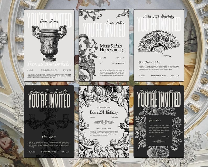 Vintage Renaissance Invitation Templates: Editable Canva Designs ...