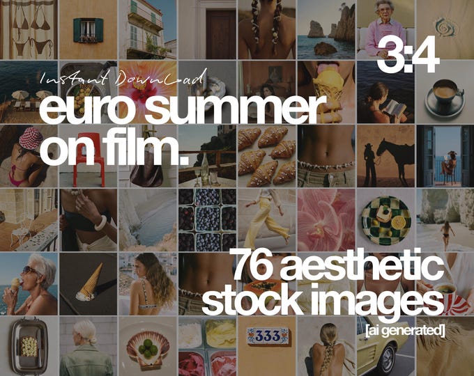Euro Summer Editorial Image Pack | 76 Film-inspired Retro Aesthetic AI ...