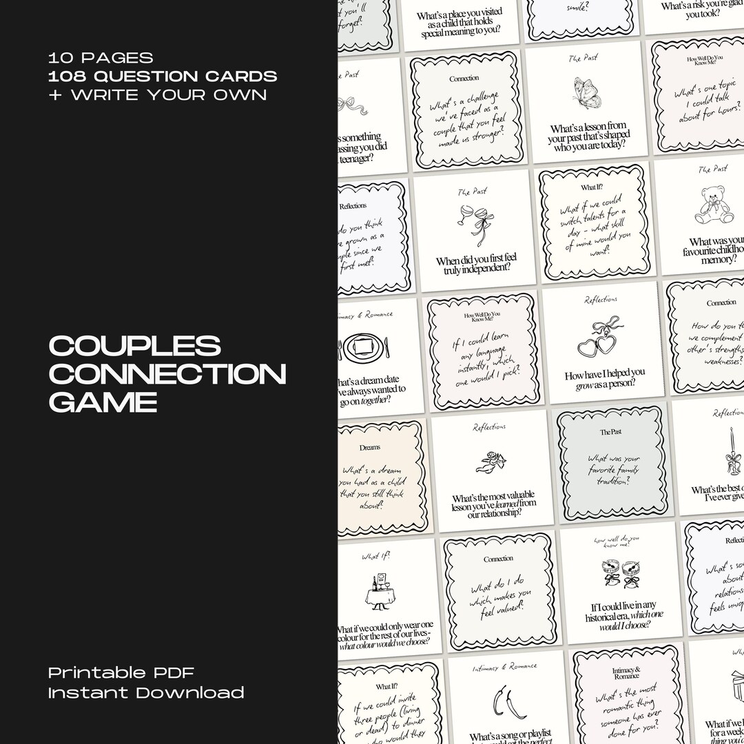 108 Relationship Questions | DIY Question Card Deck | Engaging Couples ...