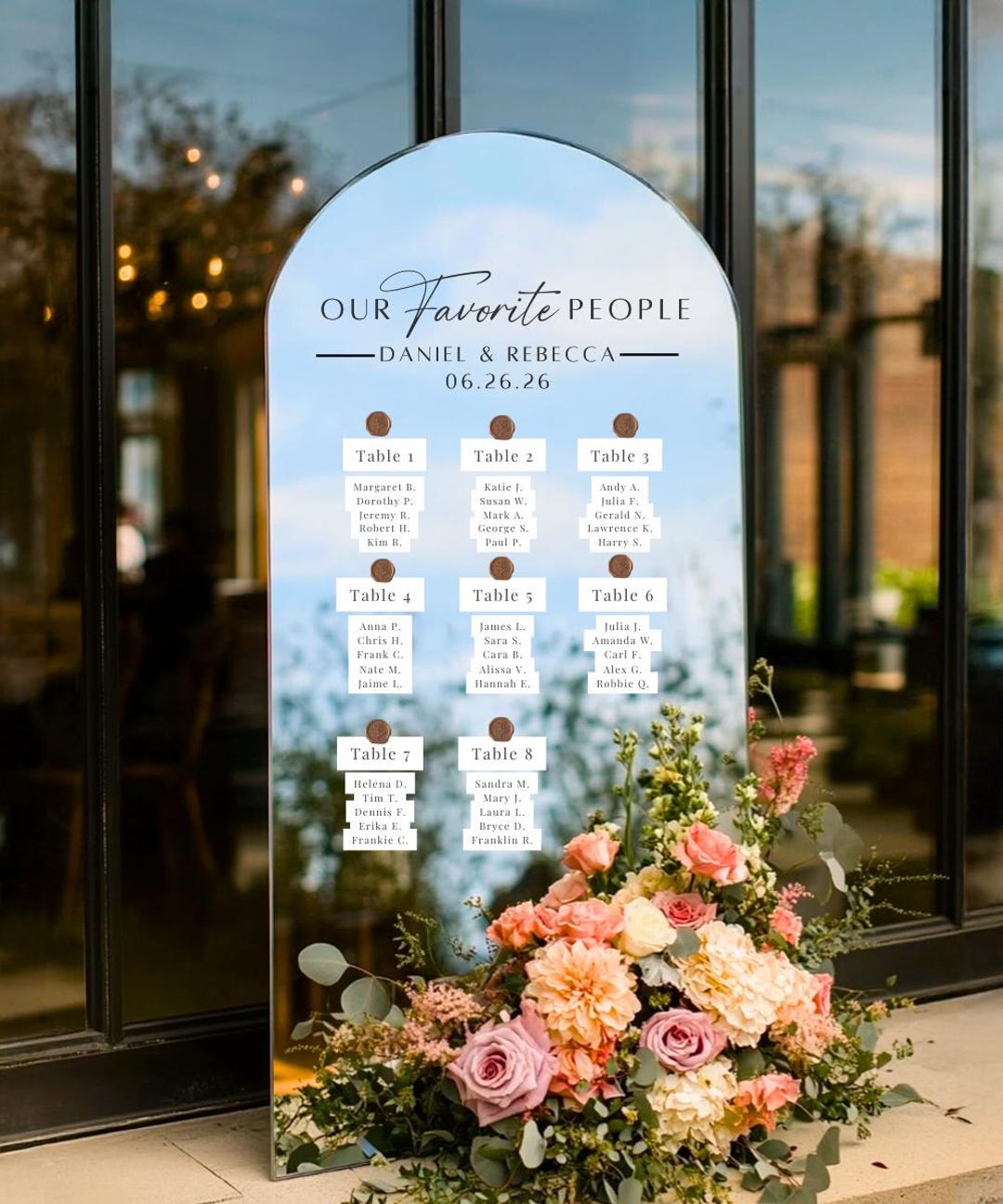 Our Favorite People Mirror Wedding Sticker for Seating Chart | Wedding ...
