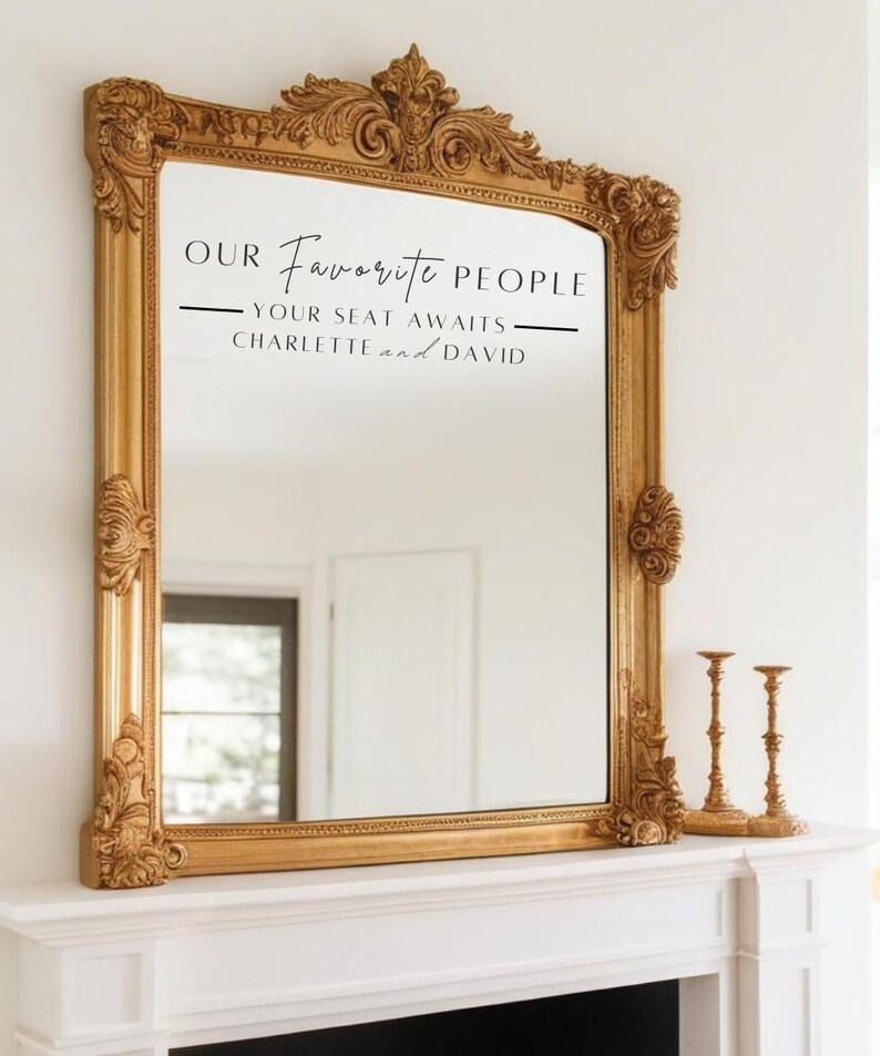 Our Favorite People Mirror Wedding Sticker for Seating Chart Wedding ...