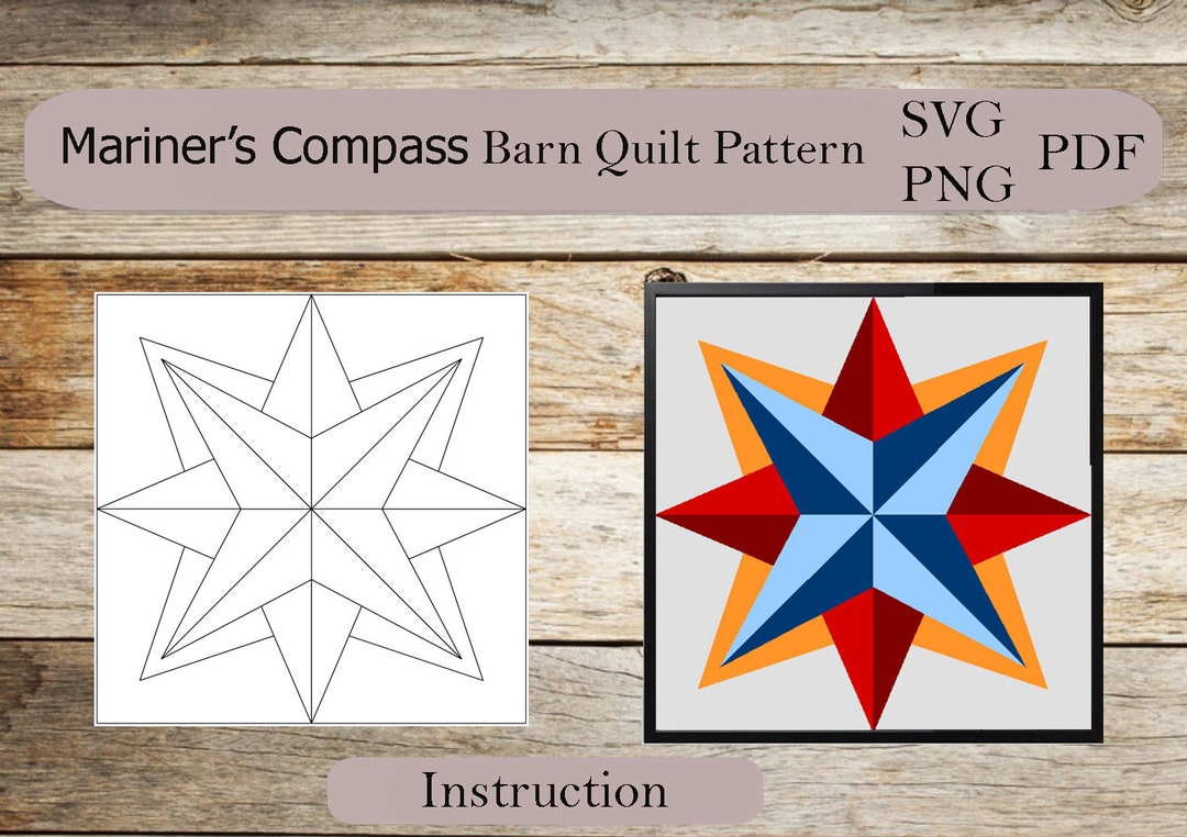 Mariner's Compassbarn Quilt Pattern Barn Quilt Laser Cut - Etsy