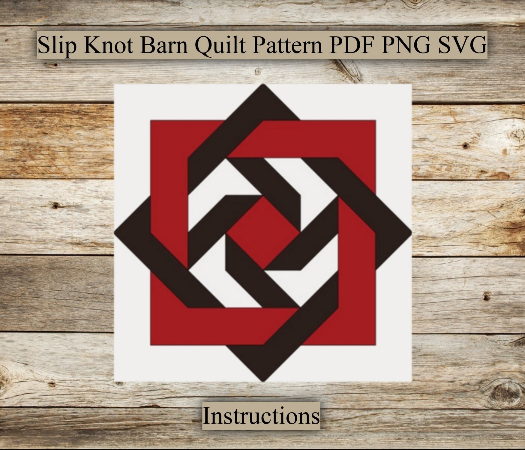 Slip Knot, Barn Quilt Laser Cut File, Barn Quilt Instructions, SVG for ...