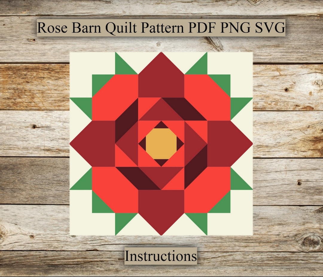 Rose, Barn Quilt Pattern, Barn Quilt Laser Cut File, Barn Quilt ...