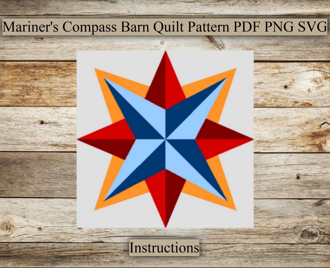 Mariner's Compass,barn Quilt Pattern, Barn Quilt Laser Cut File, Wood ...