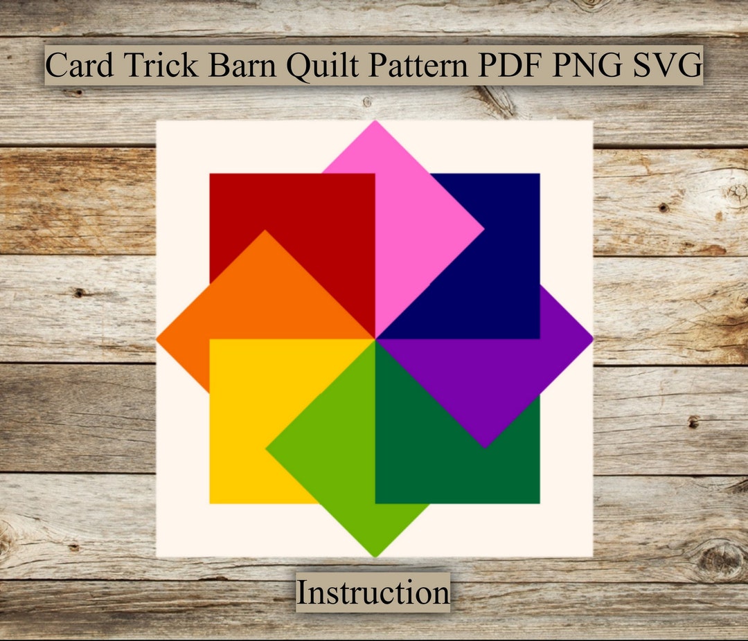 Card Trick, Barn Quilt Pattern, Wood Barn Quilt, PDF Instruction for ...