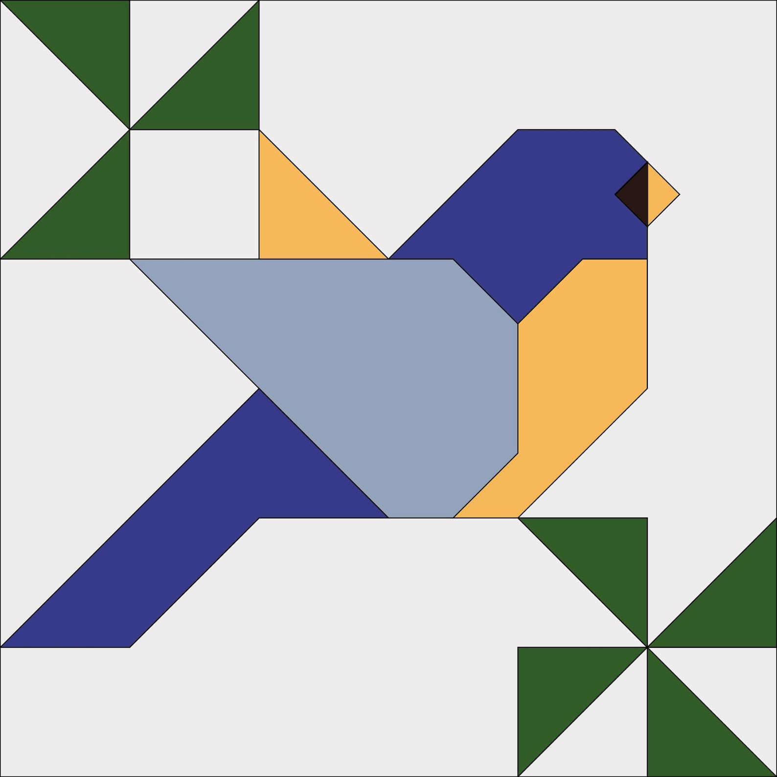 Blue Bird, Barn Quilt Pattern, PDF Instruction for Drawing, SVG for ...