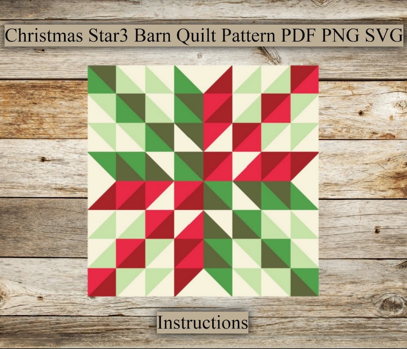 Chtistmas Star 3, Barn Quilt Pattern, Barn Quilt Laser Cut File, Barn ...