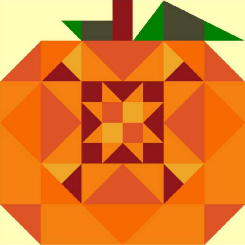 Pumpkin, Barn Quilt Pattern, PDF Instruction for Drawing, SVG for Laser ...