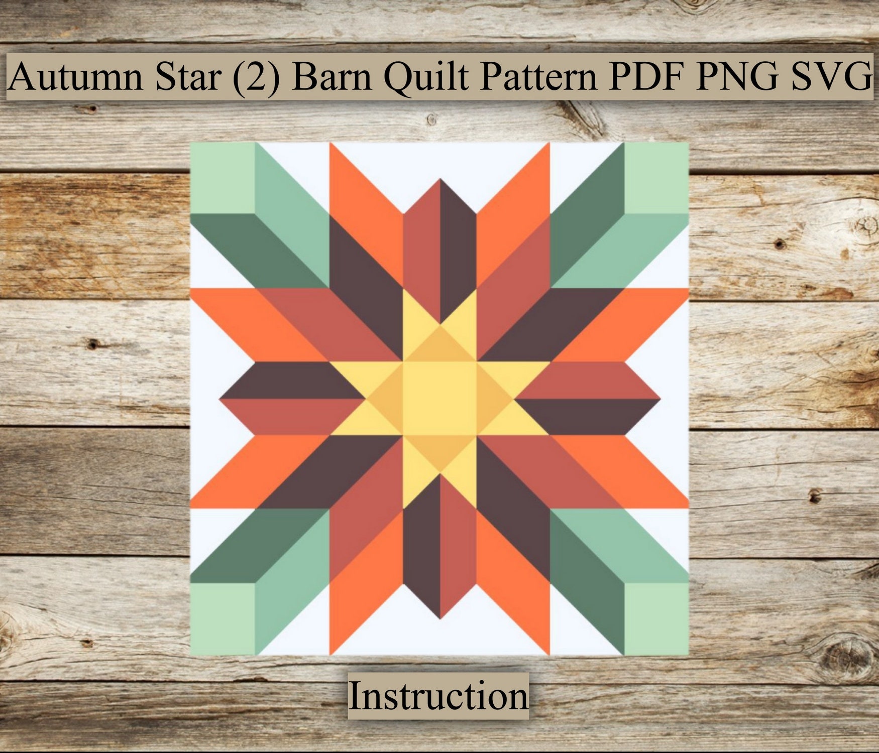 Autumn Star 2,barn Quilt Pattern, Barn Quilt Laser Cut File,barn Quilt ...
