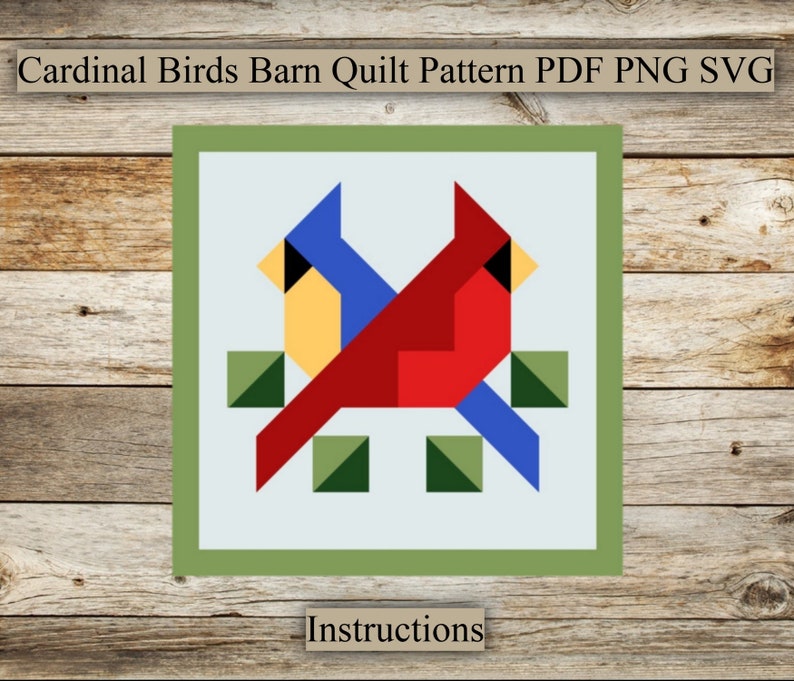 Cardinal Birds, Barn Quilt Pattern, Barn Quilt Instructions, Wood Barn ...