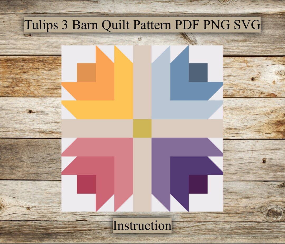 Tulips 3,barn Quilt Pattern, Barn Quilt Laser Cut File,pattern for ...
