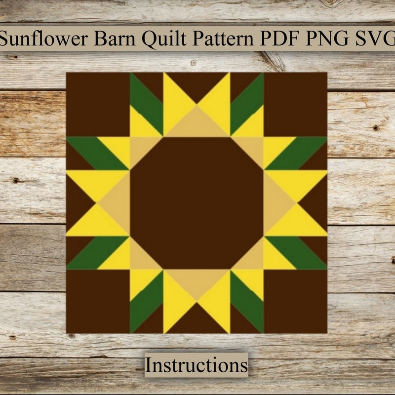 Sunflower Barn Quilt Pattern - Etsy