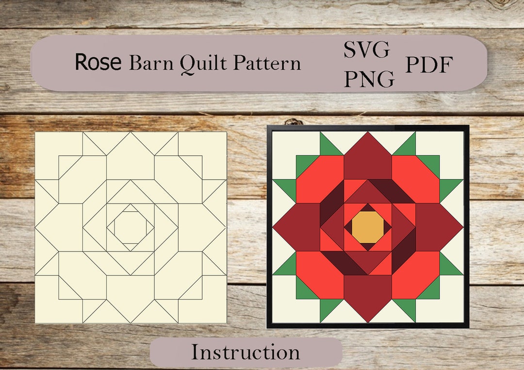 Rose Barn Quilt Pattern Barn Quilt Laser Cut File Barn - Etsy