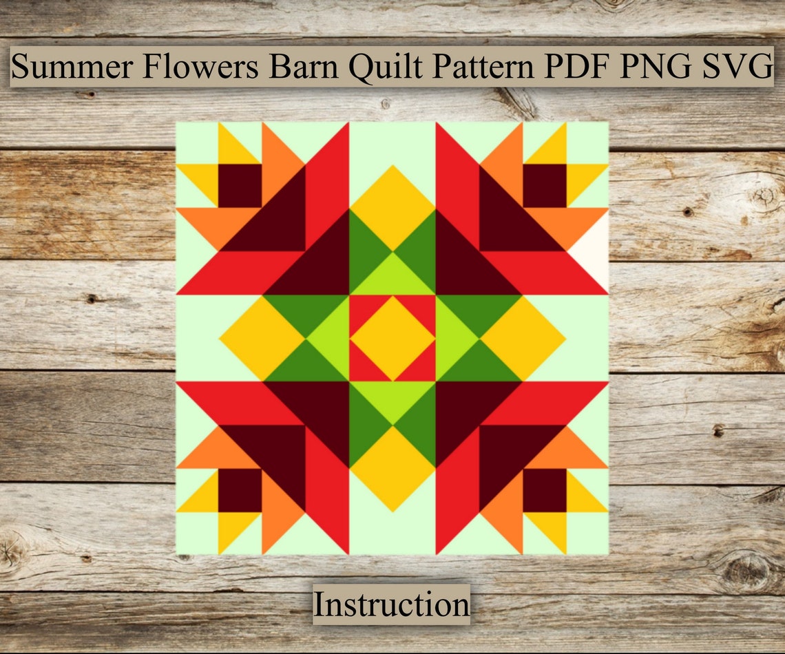 Summer Flowers, Barn Quilt Pattern, Laser Cut File,pattern for ...