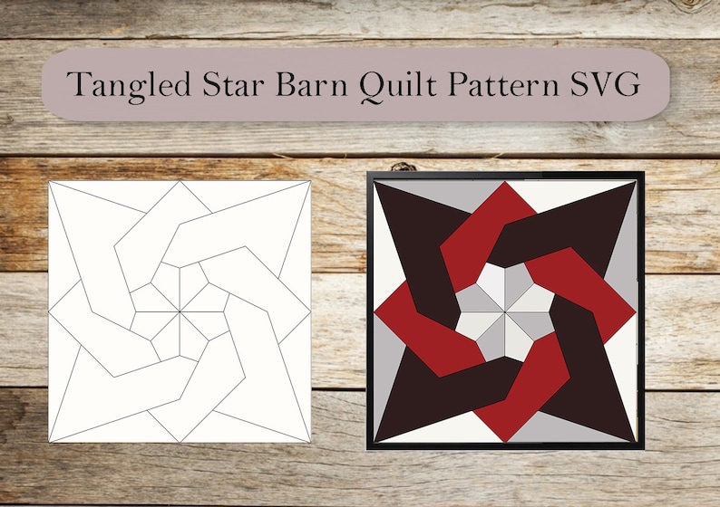 Tangled Star Barn Quilt Pattern SVG PNG Digital Download - Etsy
