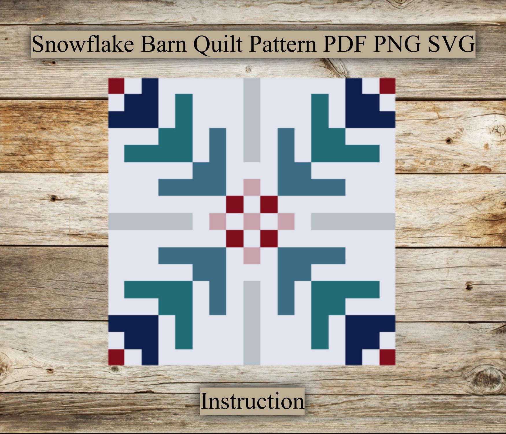 Snowflake, Barn Quilt Pattern, Wood Barn Quilt, PDF Instruction for ...