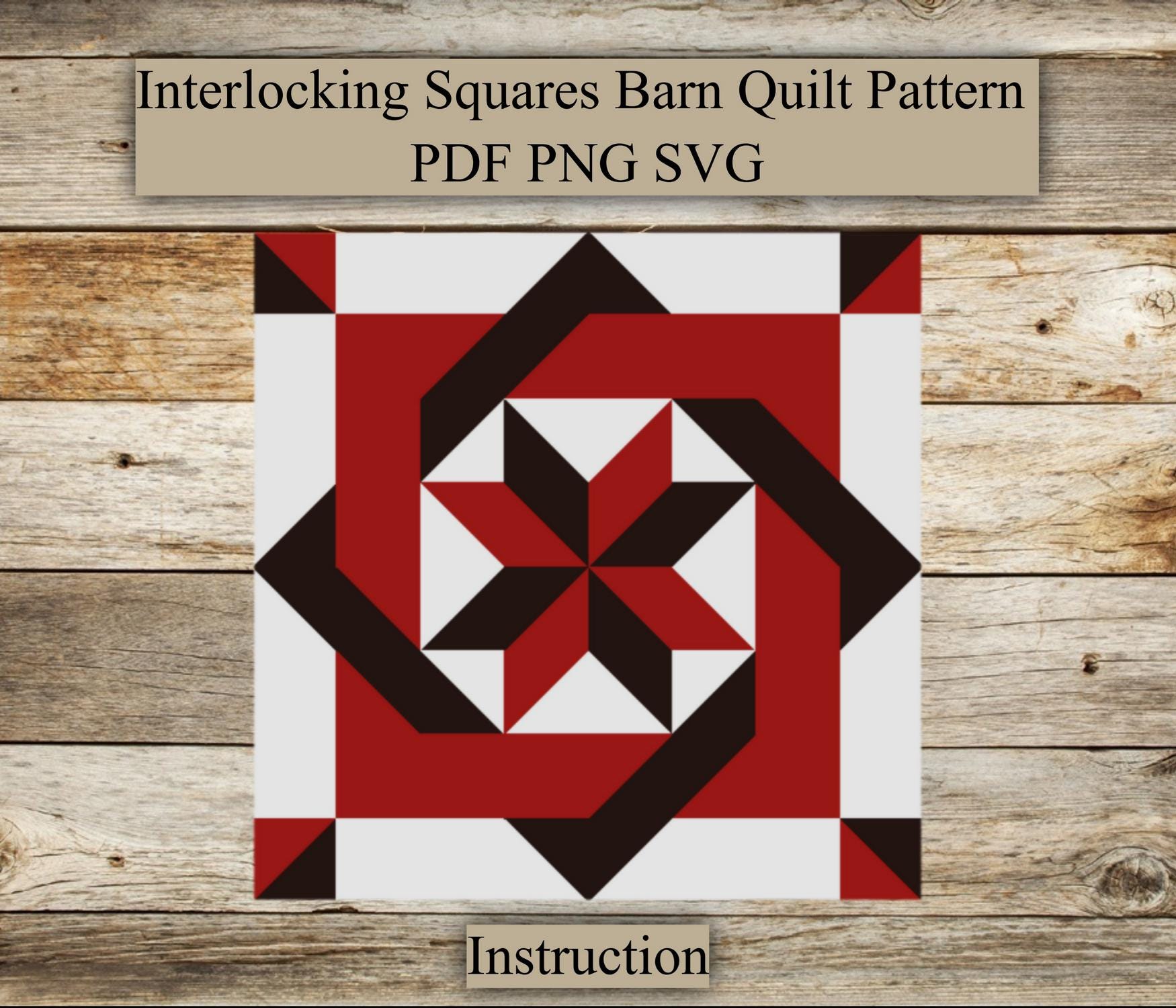 Interlocking Squares,barn Quilt Pattern, Laser Cut File,pattern for ...