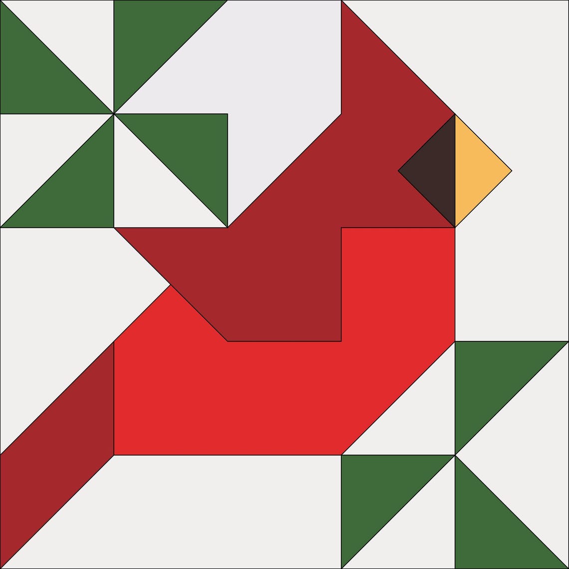 Cardinal, Barn Quilt Pattern, PDF Instruction for Drawing, SVG for ...