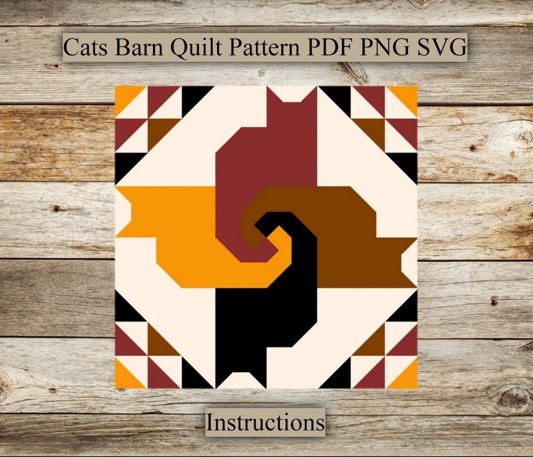 Cats, Barn Quilt Pattern, SVG, PNG, PDF, Digital Download, Cats Barn ...