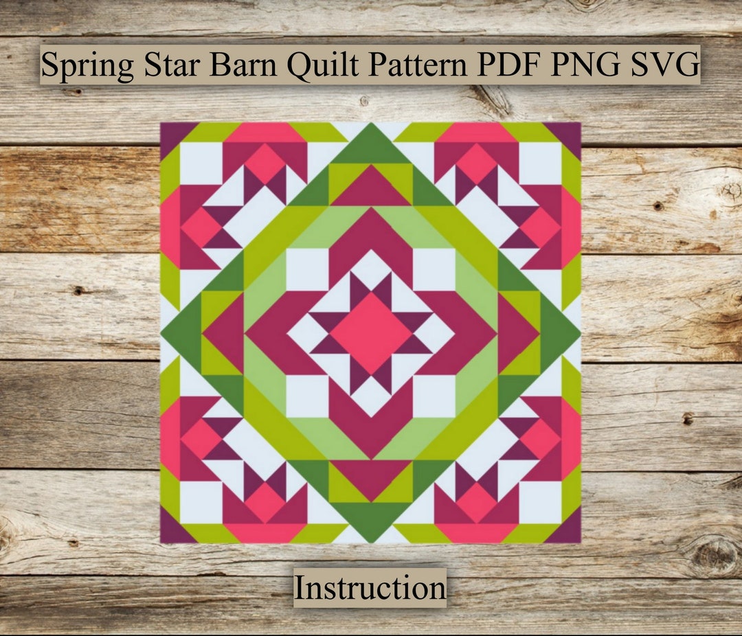 Spring Star, Barn Quilt Pattern, Barn Quilt Laser Cut File,pattern for ...