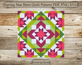 Thistle Rose, Barn Quilt Pattern, PDF Instruction for Drawing, SVG for ...