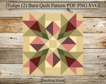 Spring Bouquet, Barn Quilt Pattern, Wood Barn Quilt, PDF Instruction ...