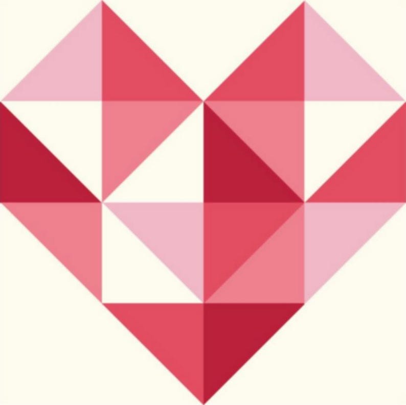 Modern Heart, Barn Quilt Pattern, PDF Instruction for Drawing, SVG for ...
