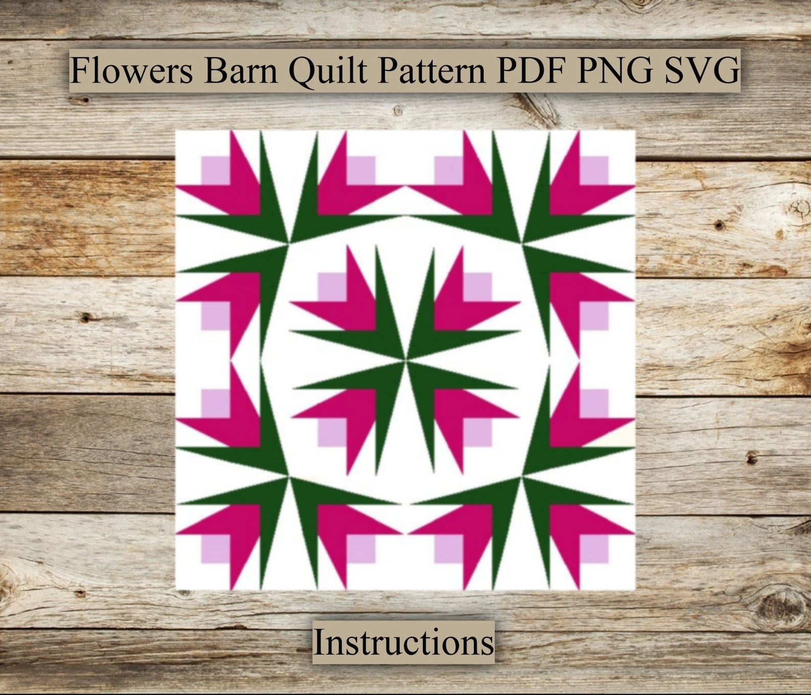 Flowers, Barn Quilt Pattern, SVG, PNG, Digital Download - Etsy