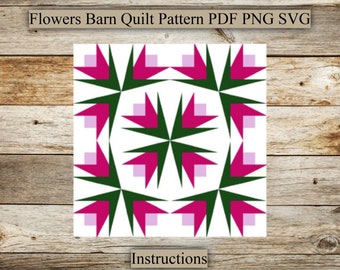 Spring Bouquet, Barn Quilt Pattern, Wood Barn Quilt, PDF Instruction ...
