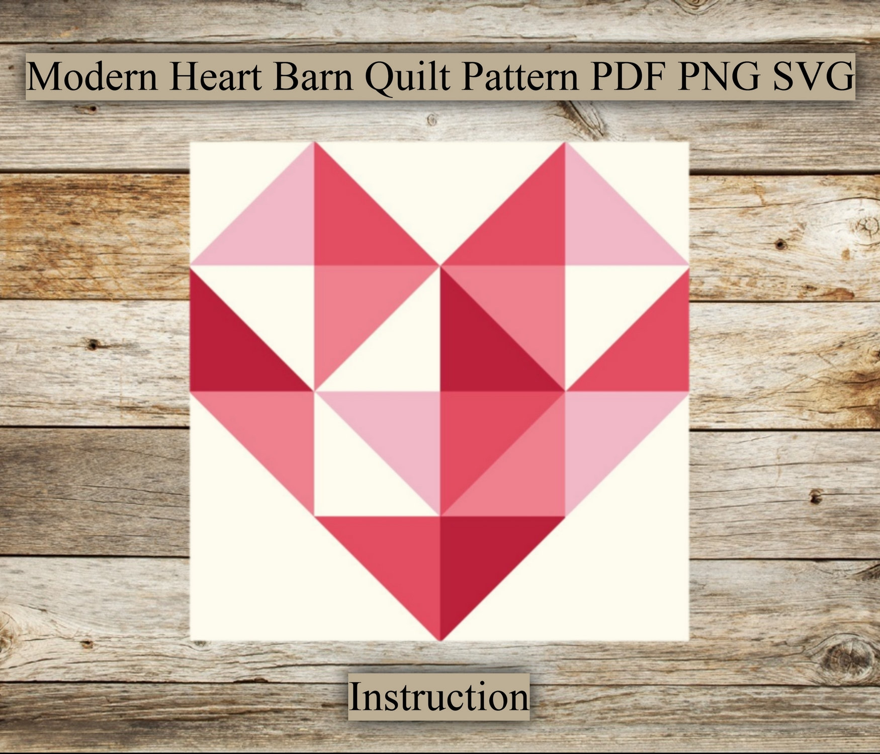 Modern Heart, Barn Quilt Pattern, Barn Quilt Laser Cut File, Barn Quilt ...